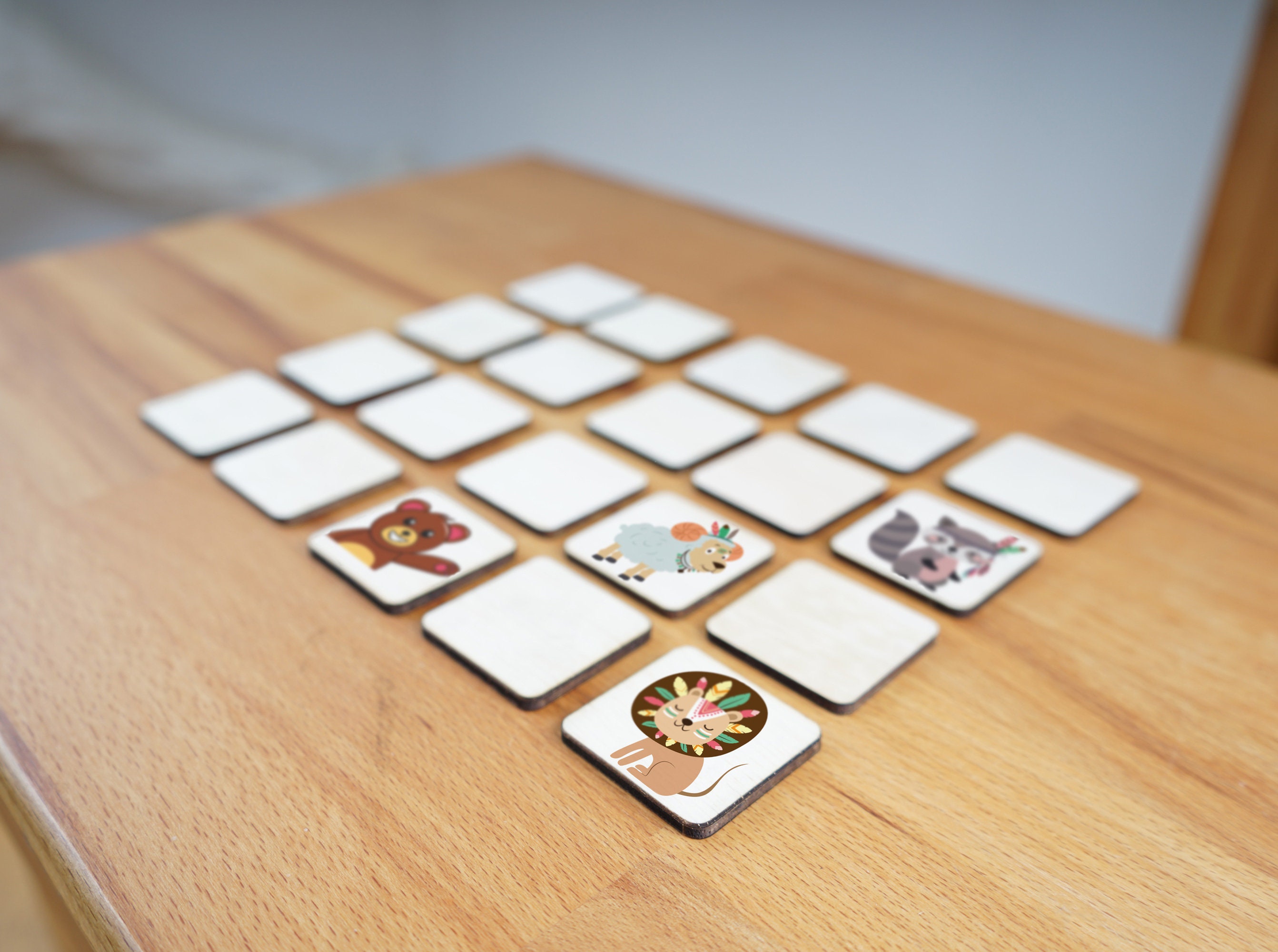 Memo Memory Game Memory Game Made of Wood Motifs Selectable | Etsy