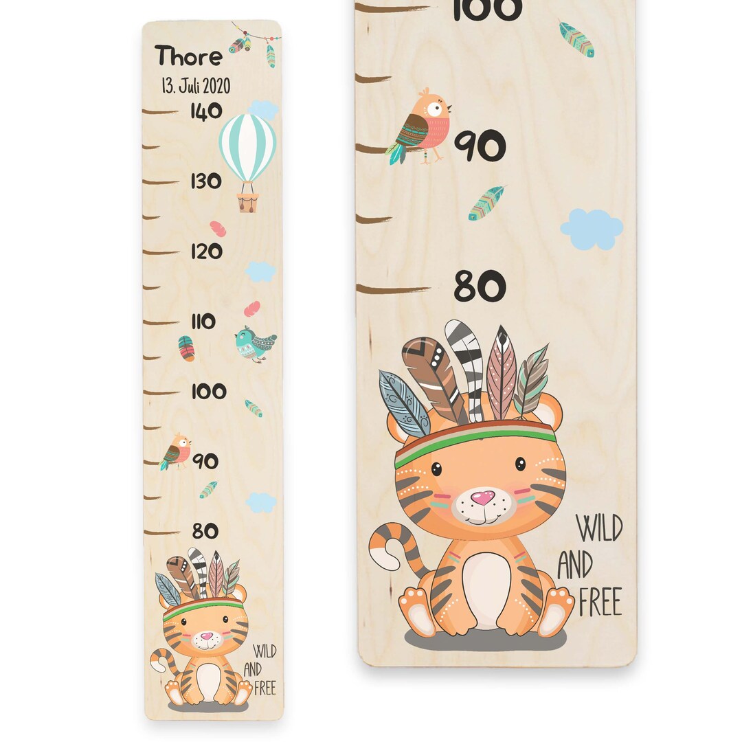 Wooden Measuring Bar for Children, Personalized With Name and Date ...