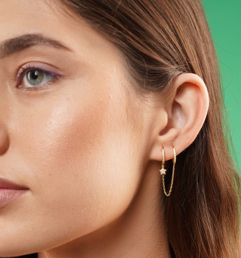 Double Piercing Earring Huggie Hoops Handcuff Hoop - Etsy