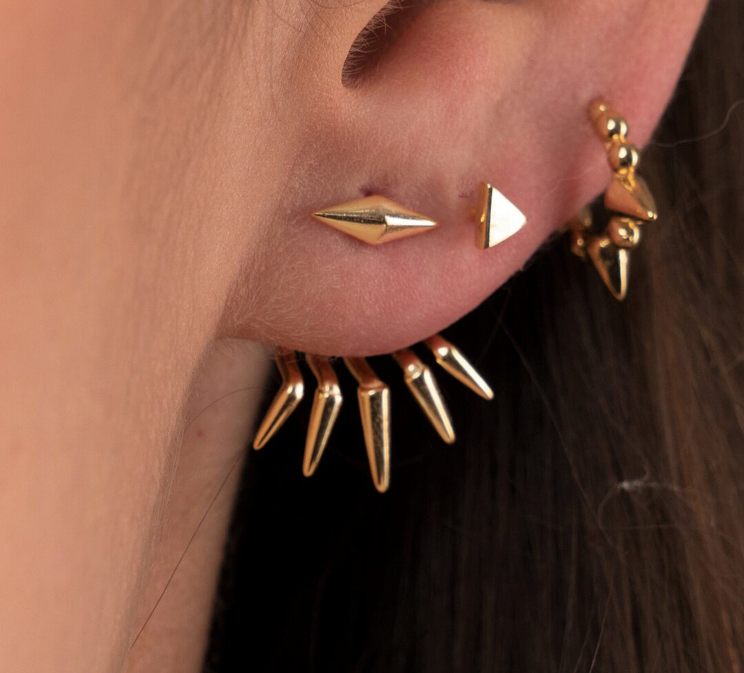 SUN Sun Ear Jacket Front Back Earrings Dainty Ear Jacket - Etsy
