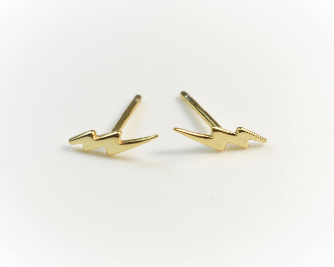 Lightning Bolt Earrings Lightning Bolt Stud Earrings - Etsy