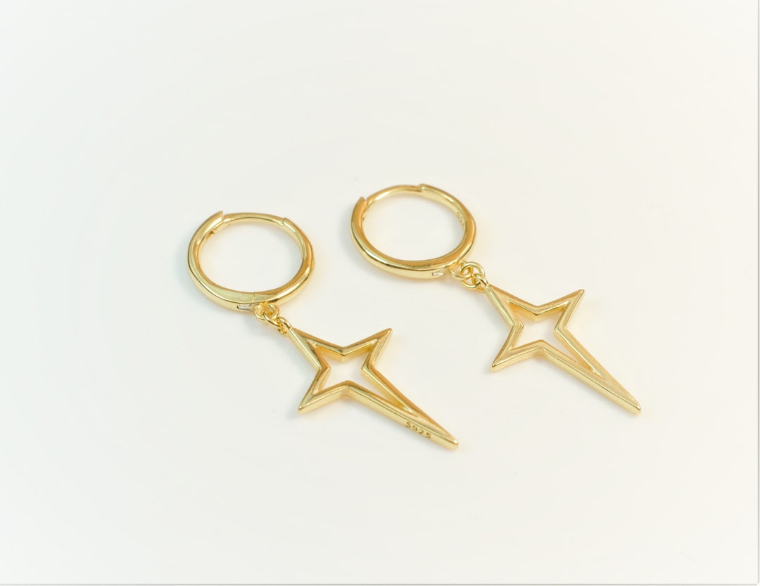 Star Hoops Star Charm Hoops Gold Star Hoops Hoop - Etsy
