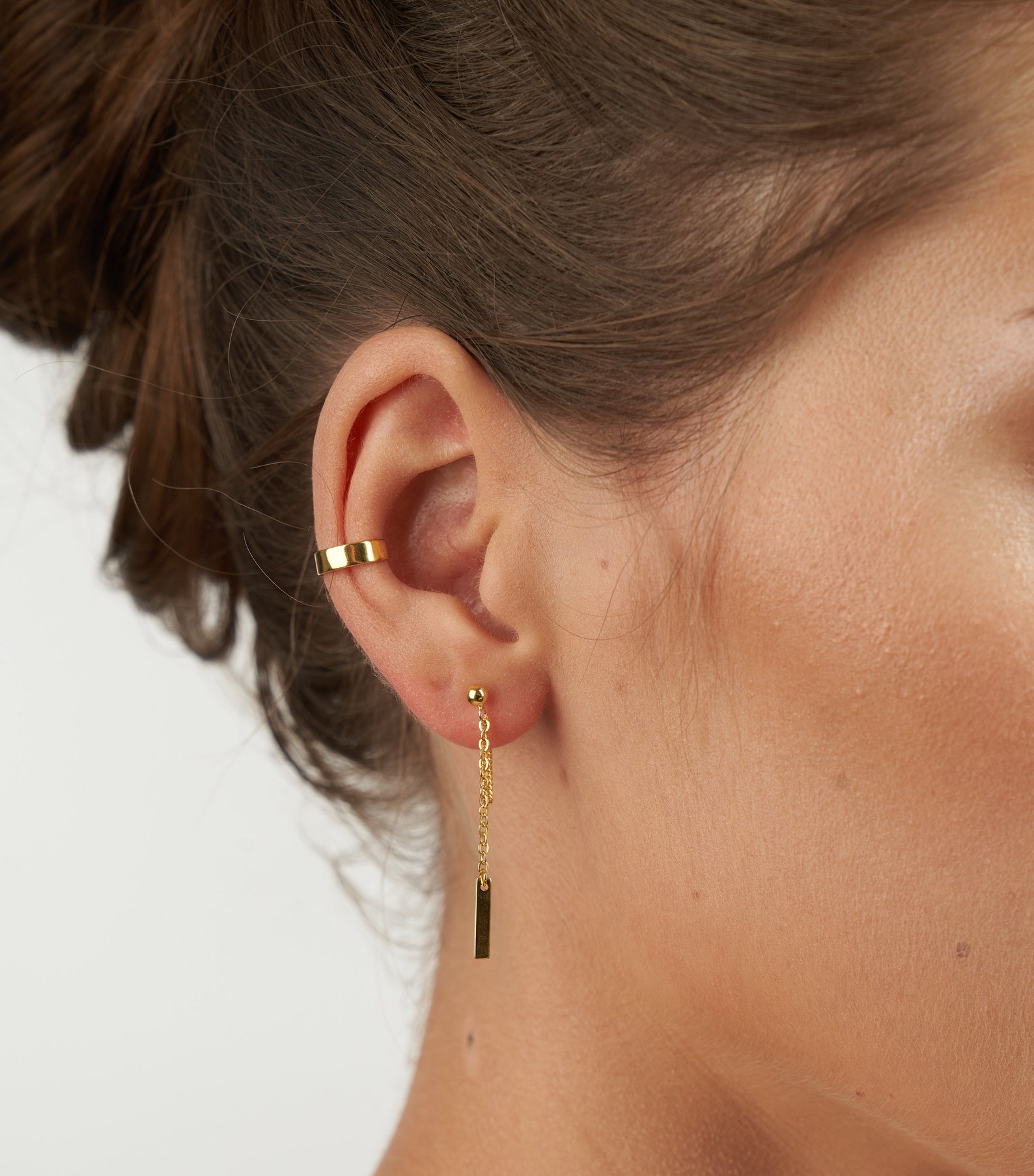 Chain Earrings Chain Hoop Earrings Chain Earrings Gold - Etsy