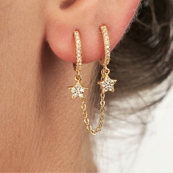 Connected Earrings - Etsy