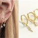 Star Hoops Chain Connected Hoop Earrings Star Hoop - Etsy