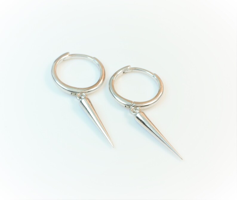 SPIKE hoops spike huggie hoops Spike hoop earrings Gold | Etsy