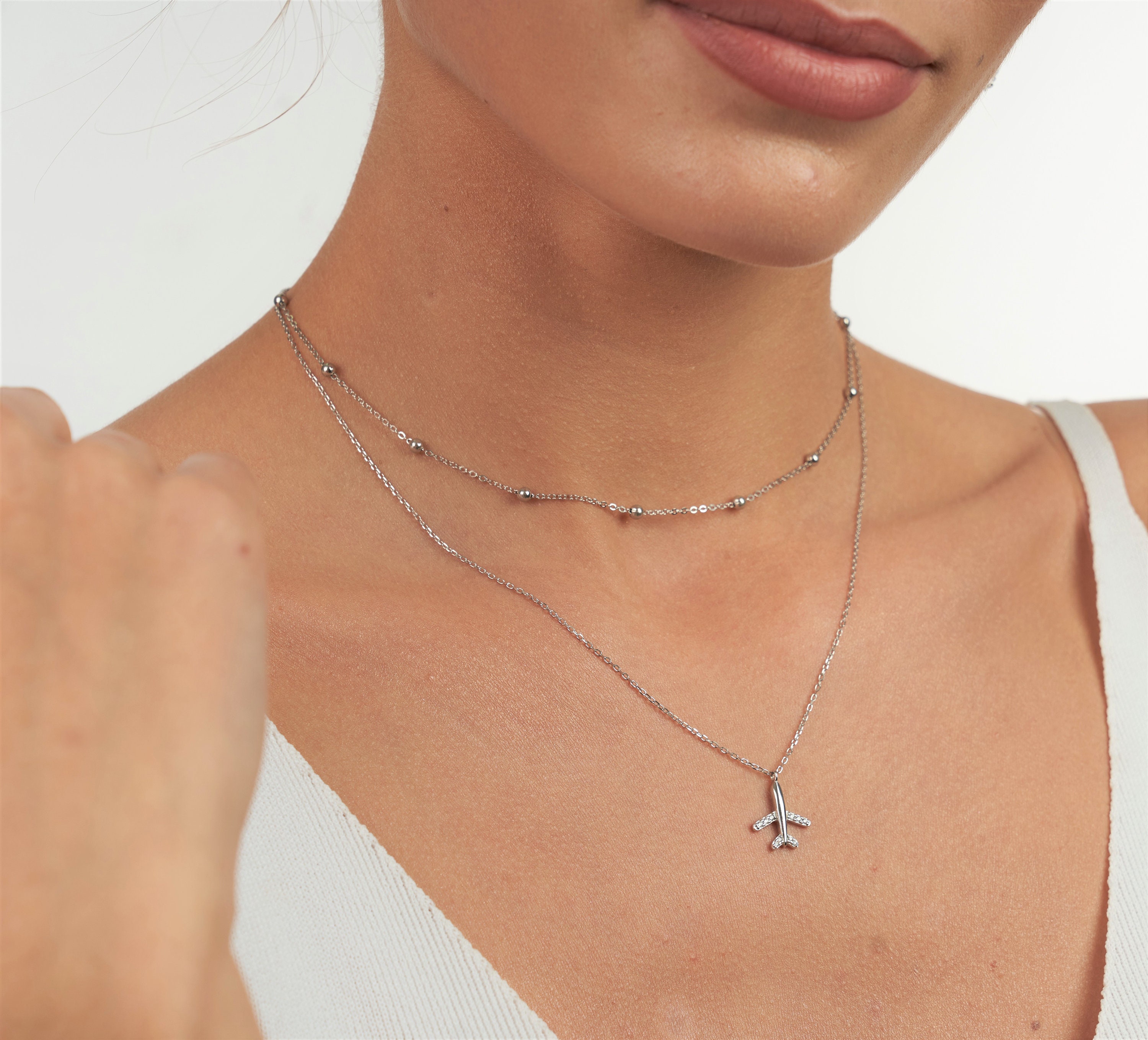 Airplane necklace plane necklace traveler jewelry flight | Etsy