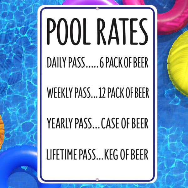 Funny Pool Signs - Etsy