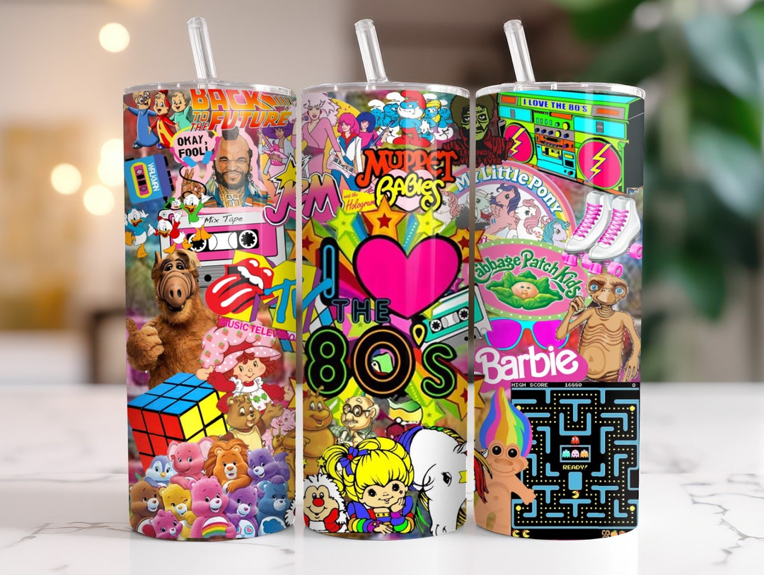 I Love the 80's Collage 20oz Tumbler Retro Genx Tumbler - Etsy