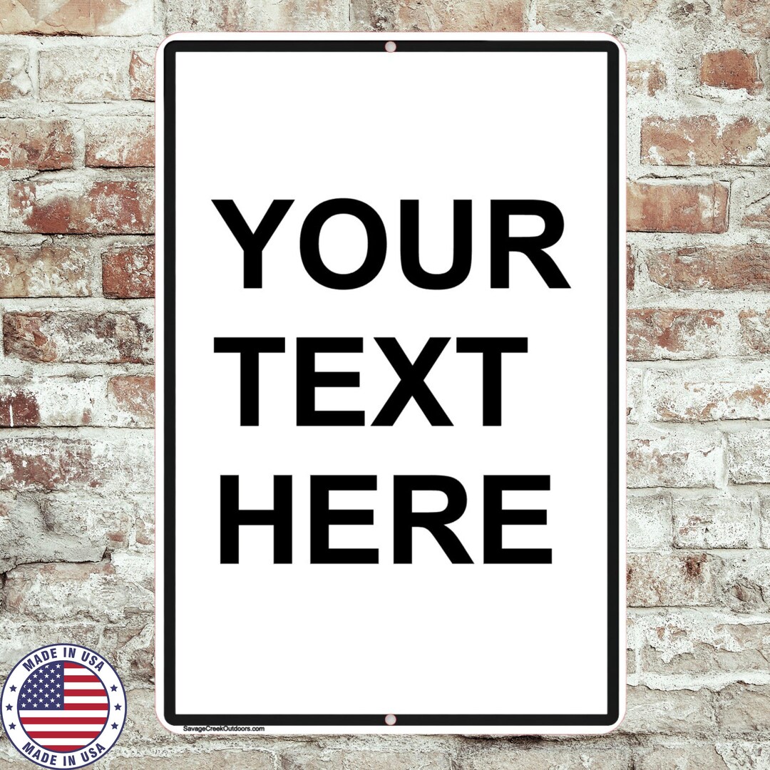 Custom White Metal Sign | Personalized Warning Sign | 8x12 Aluminum ...