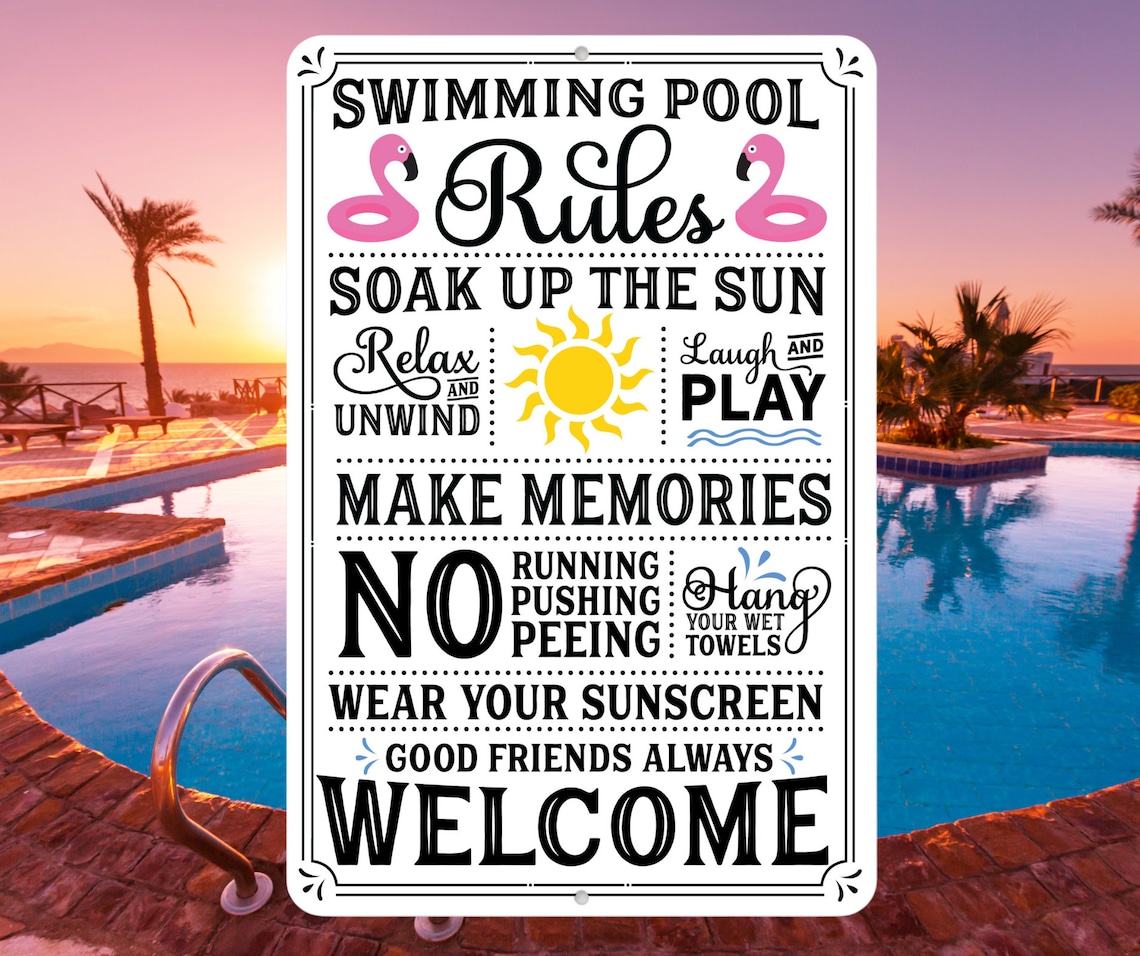 Airbnb Swimming Pool Rules Sign Pool Rules Sign Home Décor - Etsy