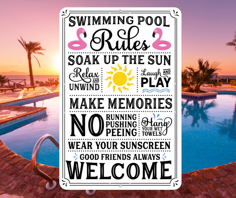 Airbnb Swimming Pool Rules Sign, Pool Rules Sign, Home Décor, Pool Sign ...