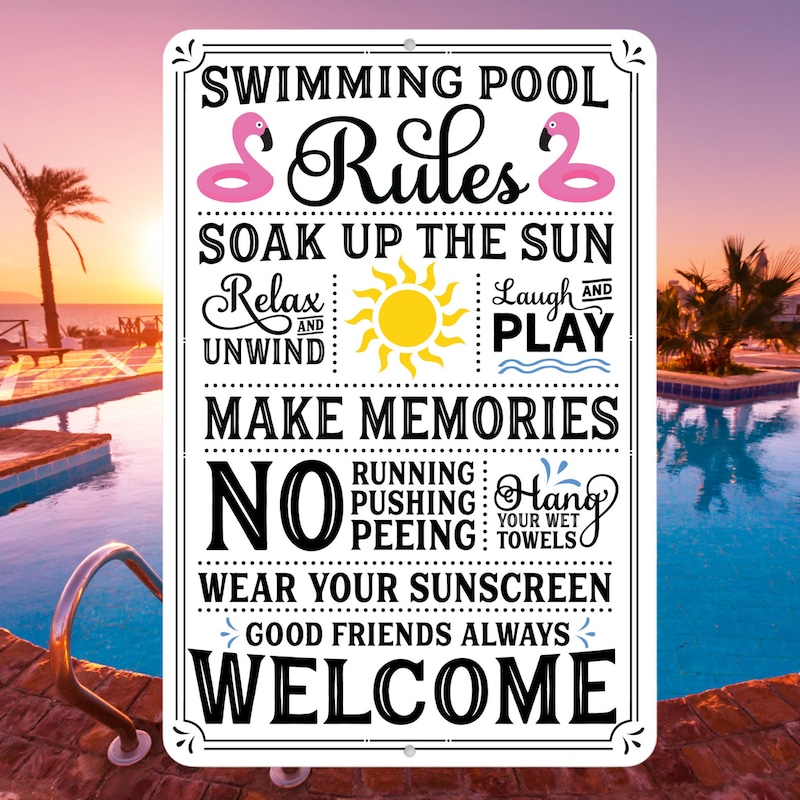 Funny Pool Signs - Etsy