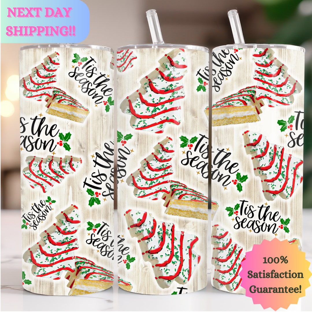 Christmas Tree Cake 20oz Skinny Tumbler – UV Sublimation, Spill Proof ...