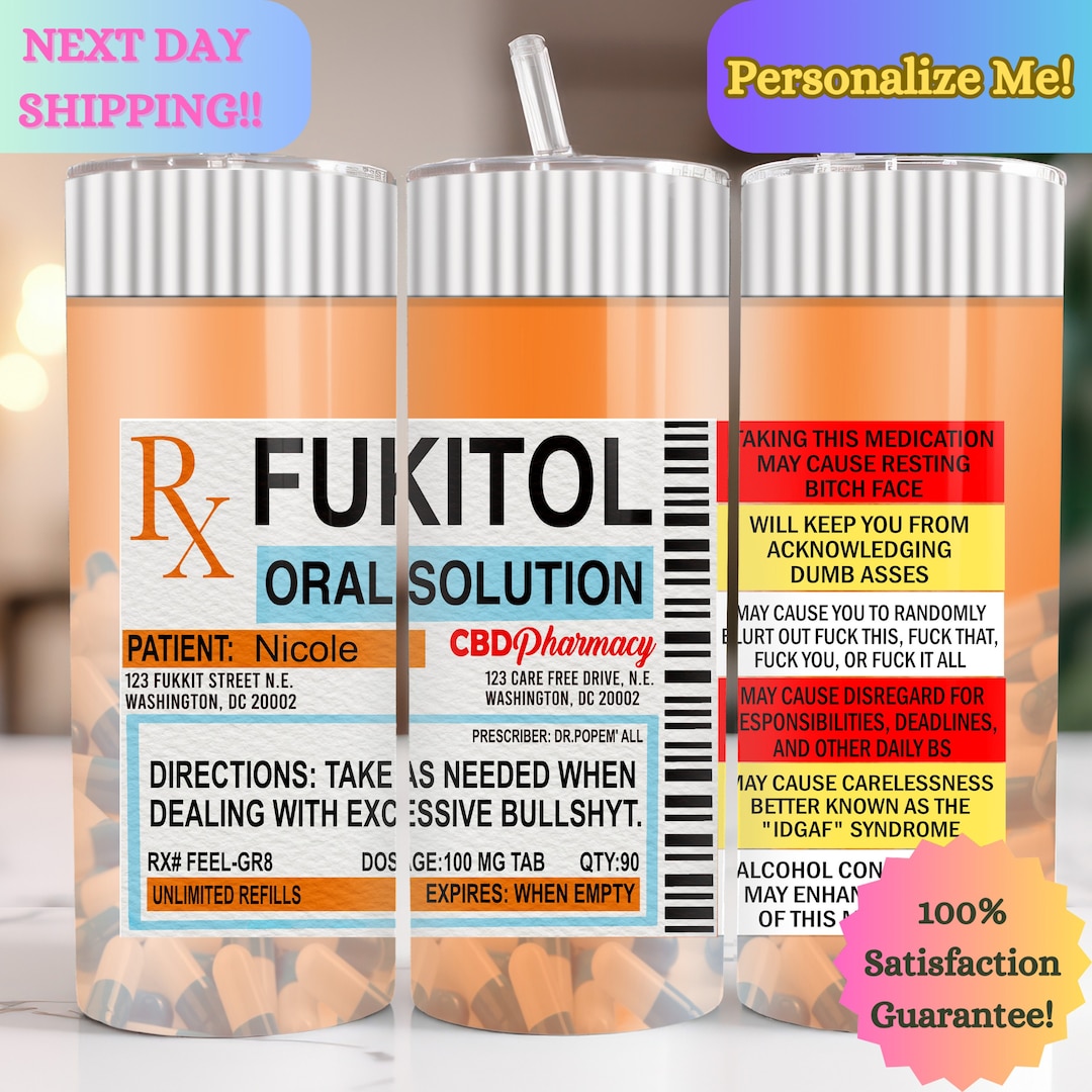 Fukitol Tumbler Personalized, Funny 20oz 30oz Tumbler, Adult Tumbler ...