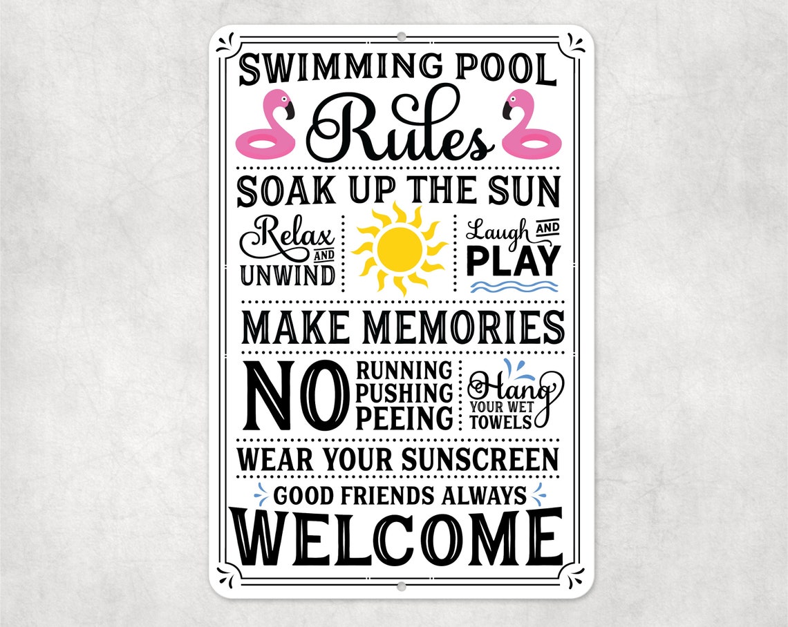 Airbnb Swimming Pool Rules Sign Pool Rules Sign Home Décor - Etsy