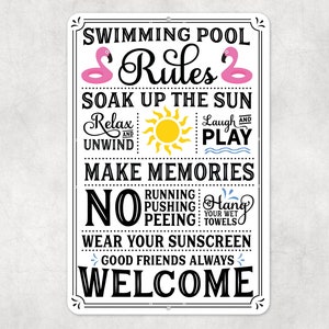 Airbnb Swimming Pool Rules Sign, Pool Rules Sign, Home Décor, Pool Sign ...