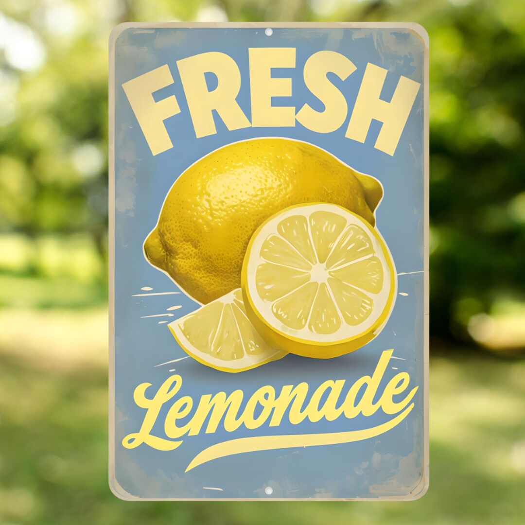 Fresh Lemonade Sign 8x12 Sublimation Aluminum UV Resistant Vintage ...