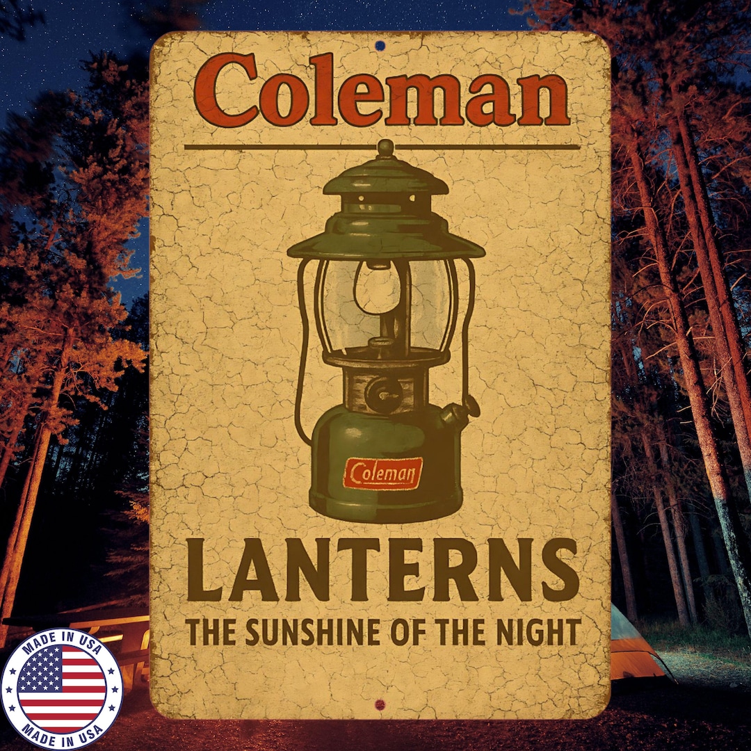 Vintage Coleman Lantern Sign – 8x12 UV Resistant Sublimated Metal Wall ...
