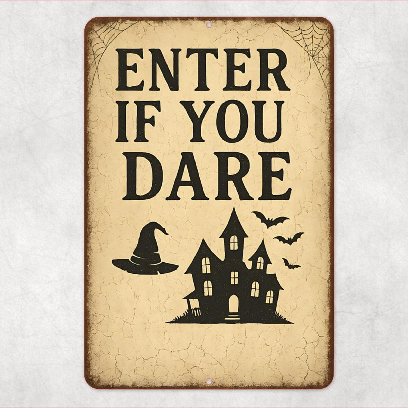 Enter If You Dare Halloween Sign – 8x12 Haunted House Metal Sign ...