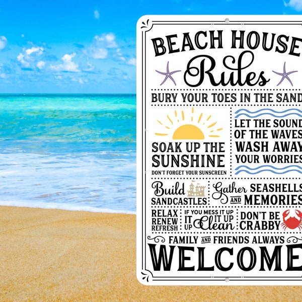 Beach House Rules - Etsy