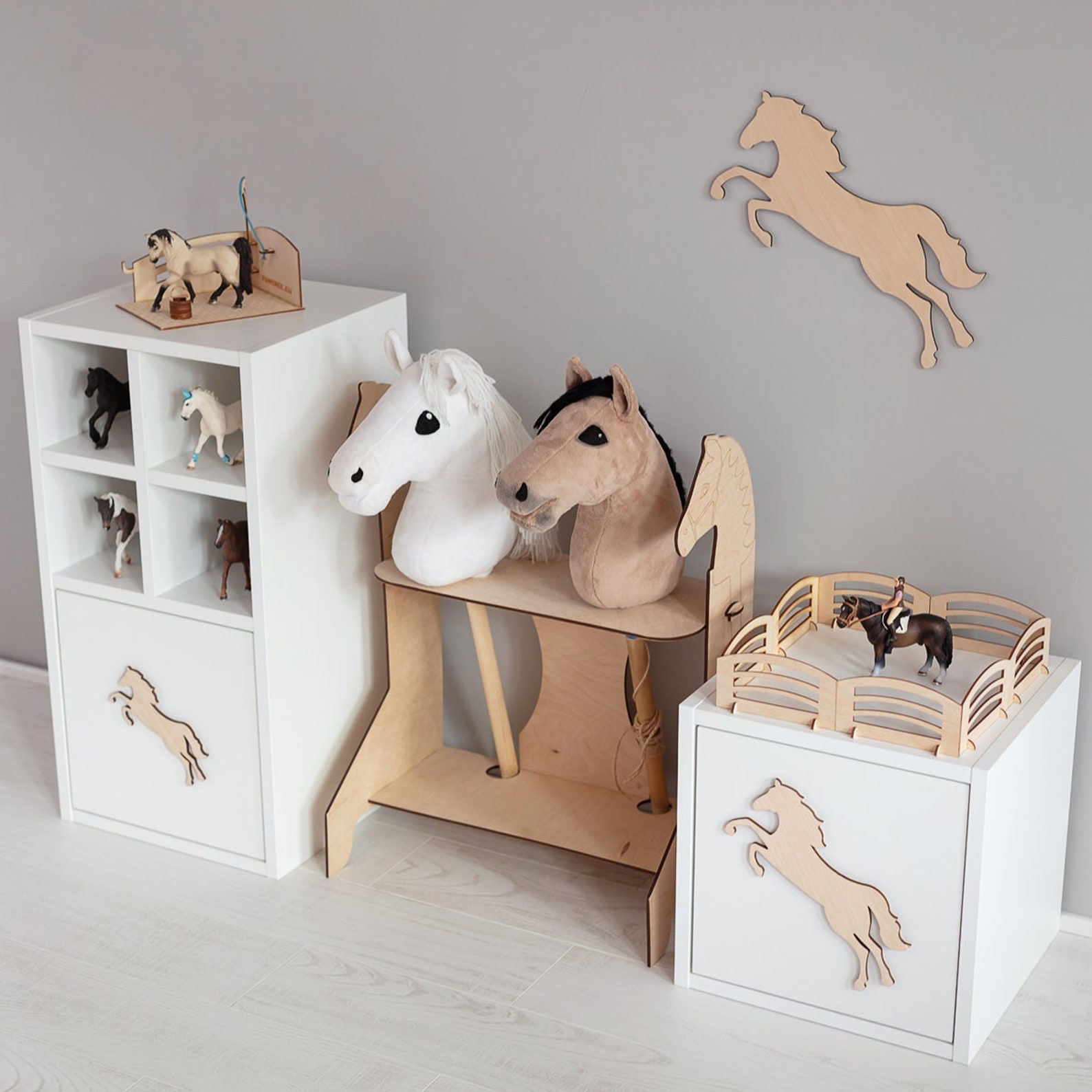 Handmade Wooden Stable for 2 Hobby Horse Stick Horses. - Etsy