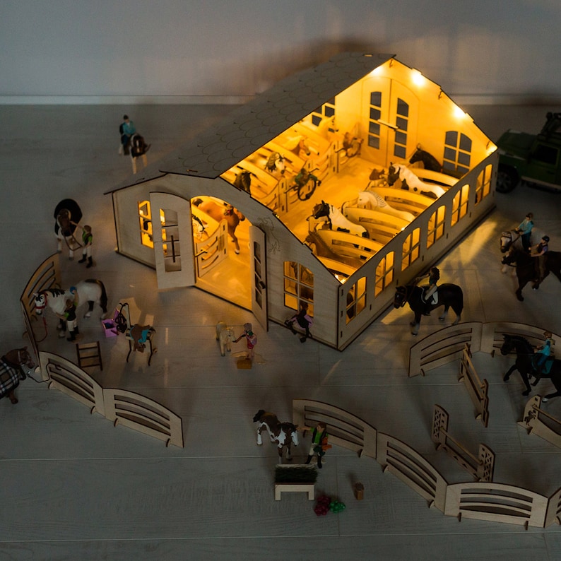 NEW MODEL Horse Stable LIGHTING 12stalls-wooden Stable-for - Etsy