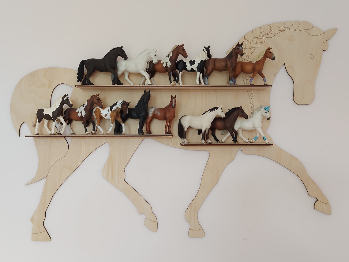 Shelf Stand for 14 Toy Horses Schleich Papo Breyer Bullyland - Etsy