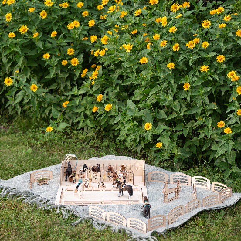 Horse TOY Stable Stalls-washer-dressage Area-fences-obstacles-saddle ...