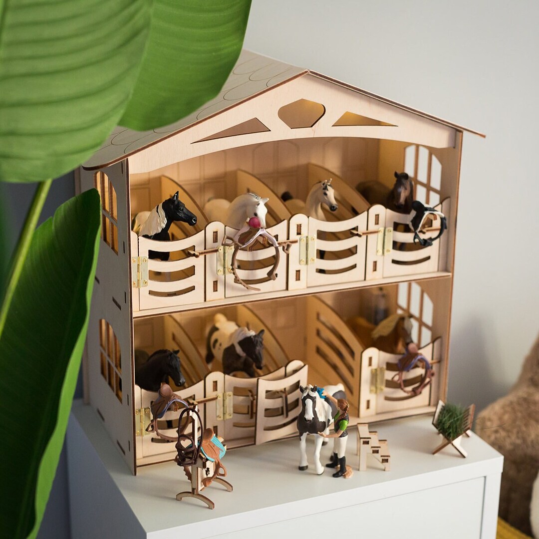 Wall and Sill Stables SET 8 Stalls-horse Stable-wooden Barn-toy ...