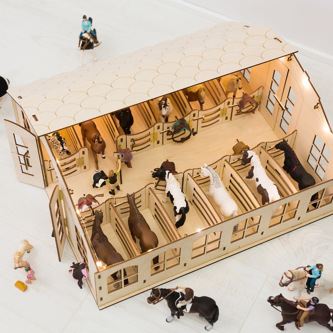 NEW MODEL Horse Stable LIGHTING 12stalls-wooden Stable-for - Etsy