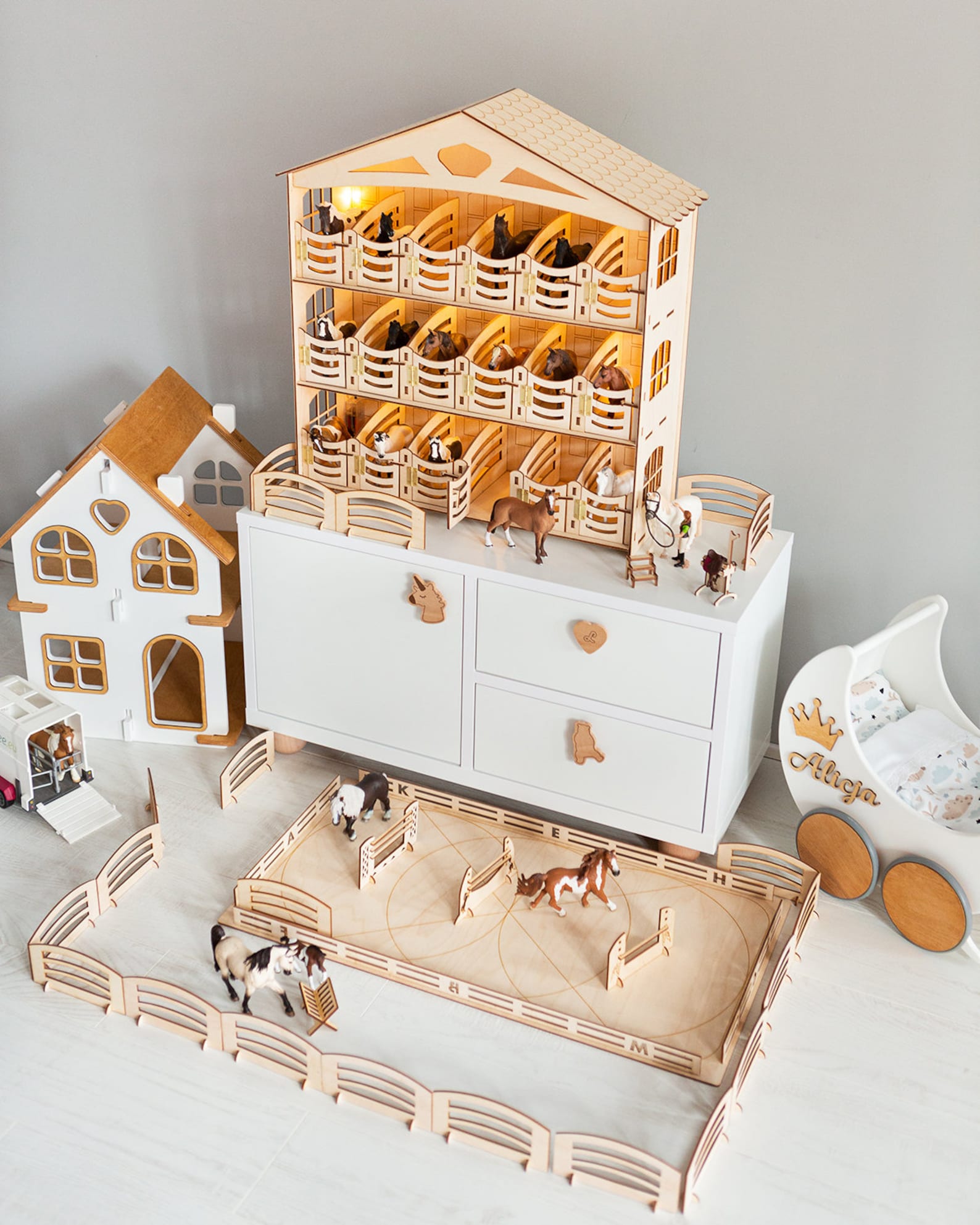 Wall and Sill Stables SET 18 Stalls-horse Stable-wooden | Etsy