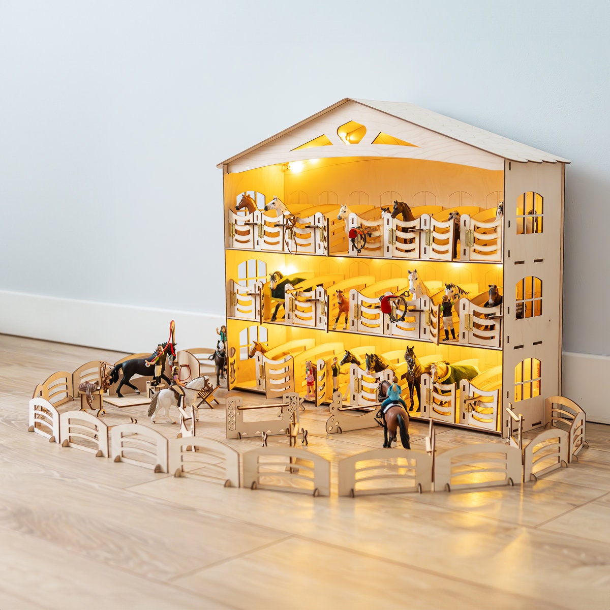 24 Stable for Schleich, Breyer, Papo, Collecta Horses 24 STALLS for ...