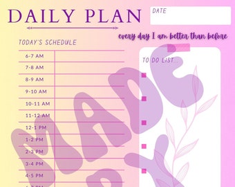 Digital & Printable Daily Planner Schedule - Etsy