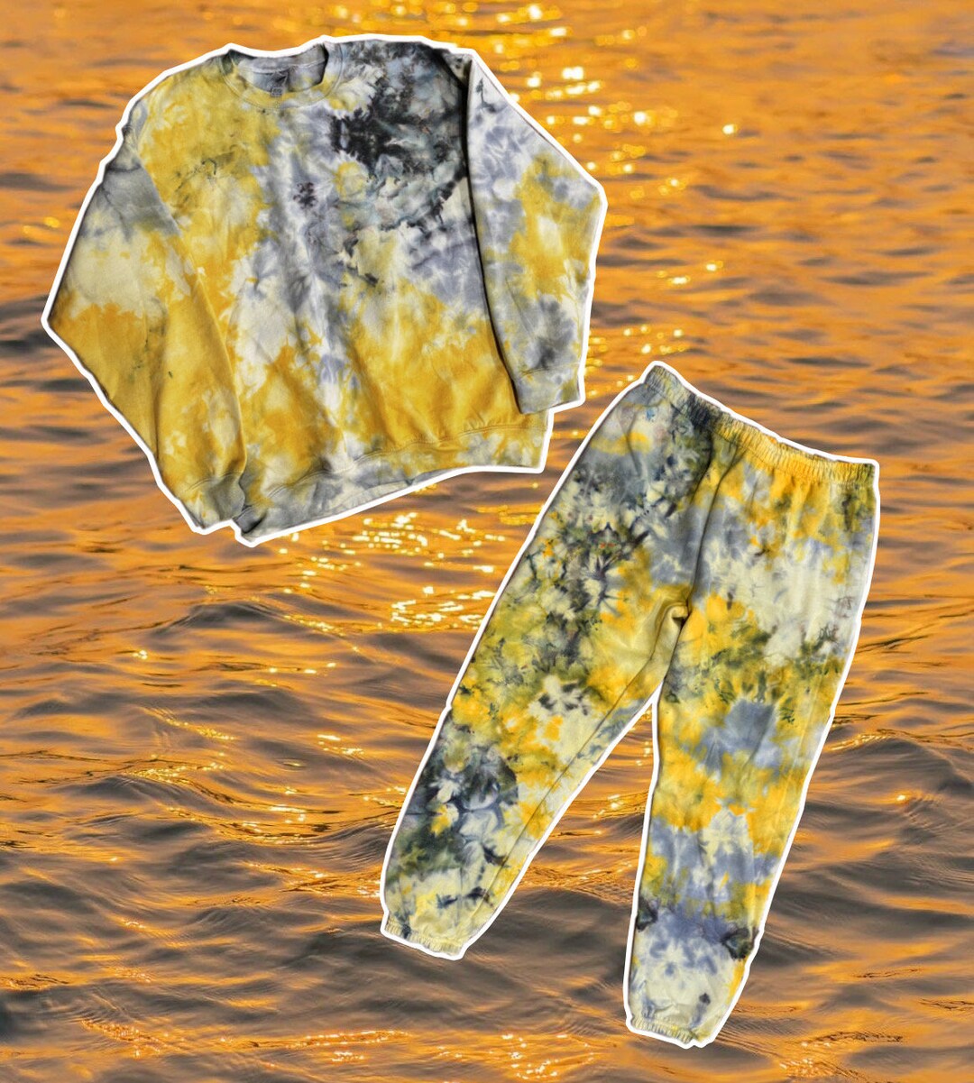 Mellow Yellow Tie Dye Set, Ice Dye Set , Matching Sweatsuit Set, Tie ...