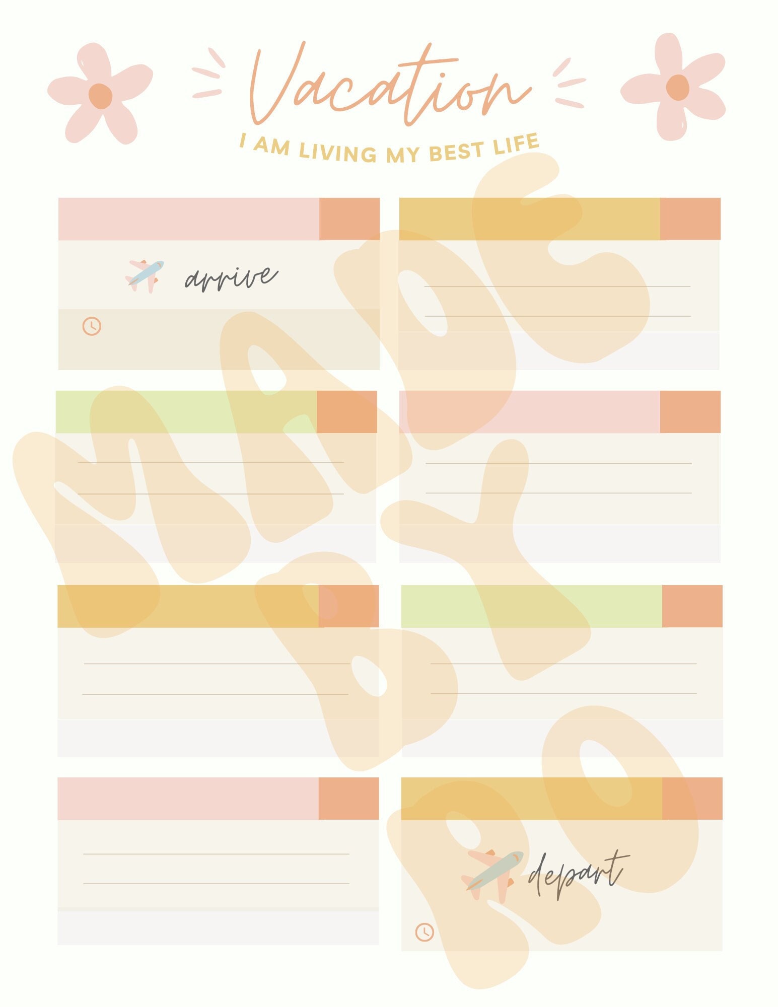 Vacation Travel Planner Schedule, Digital Download, Trip Planner ...