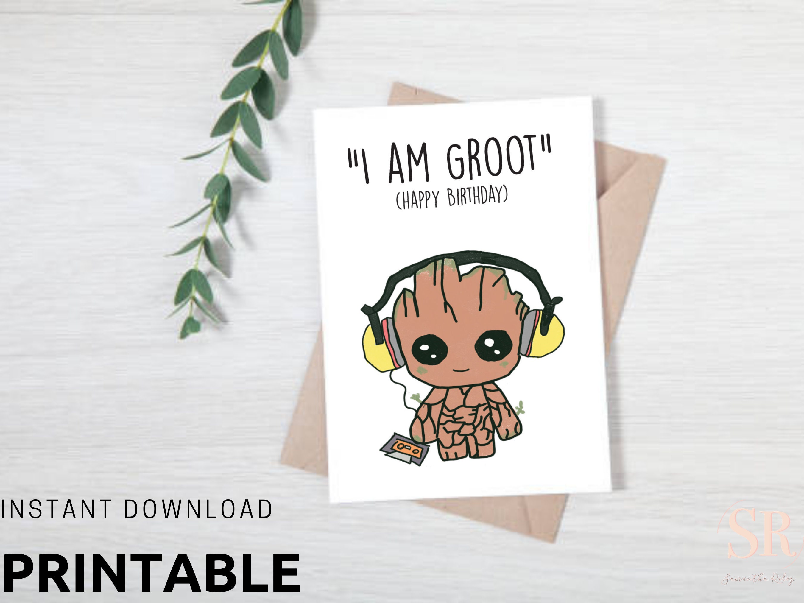 Groot Birthday Card, Funny Happy Birthday Card, Printable, Instant ...