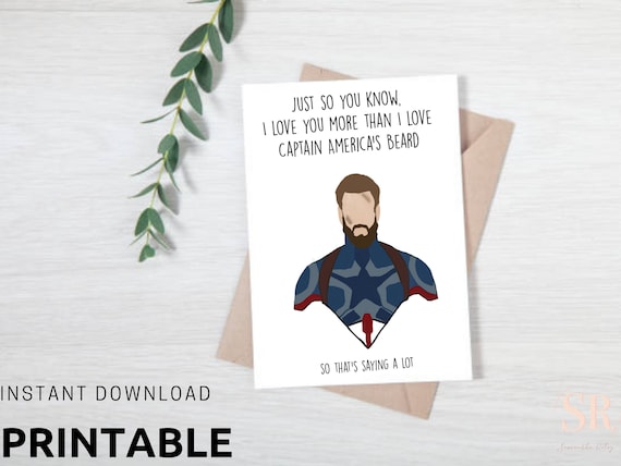 Avengers Printable Birthday Card Thor Birthday Greeting Card | Thor