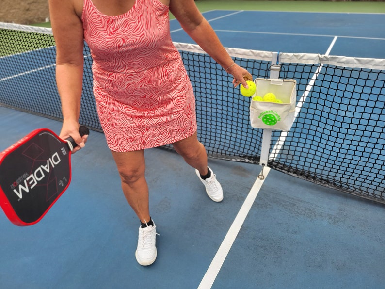 Pickleball Caddy- Ball Basket for Tennis Net or Fence-grey - Etsy