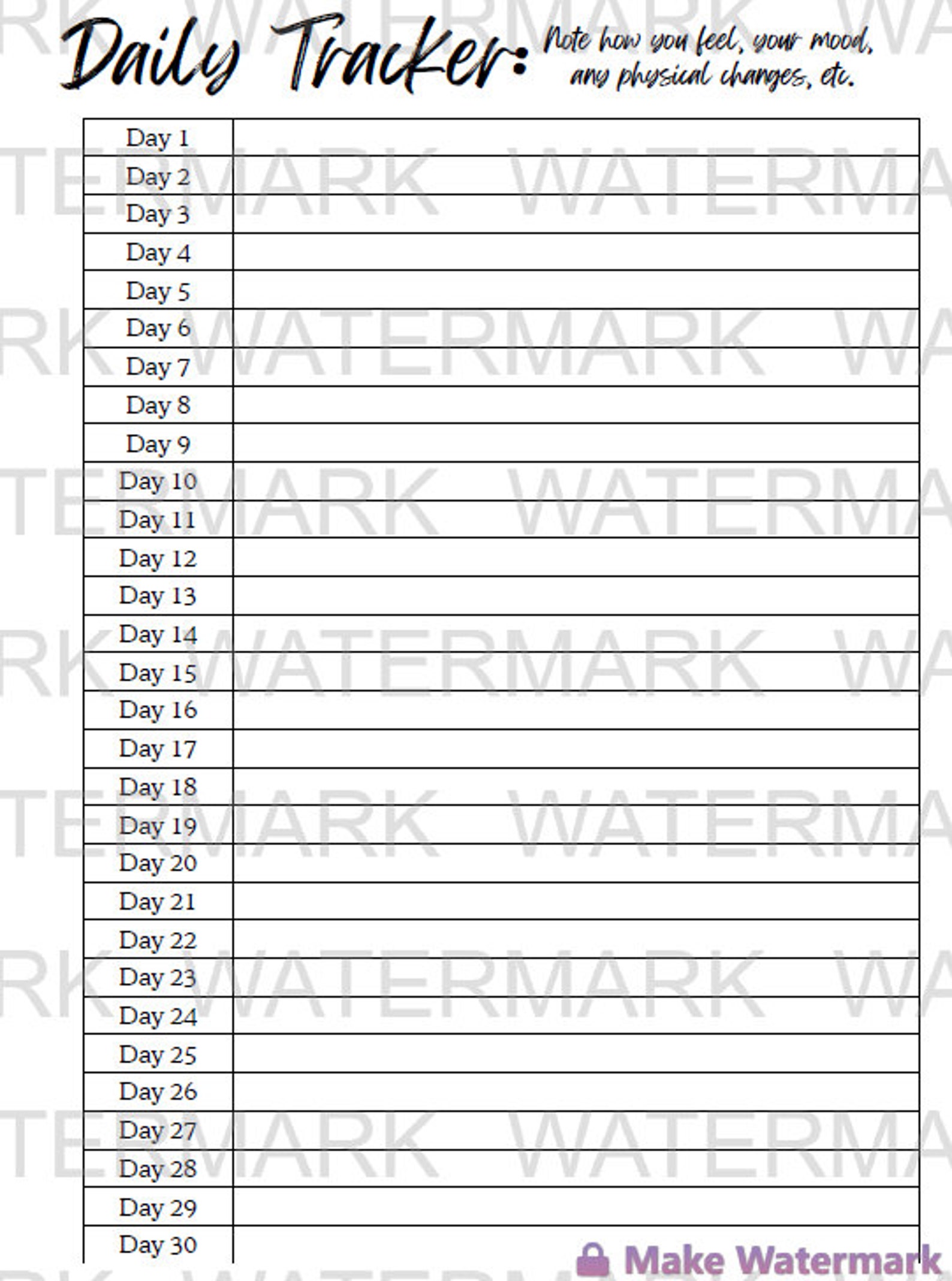 Female Hormone Cycle and Mental Health Handout and Tracker - Etsy