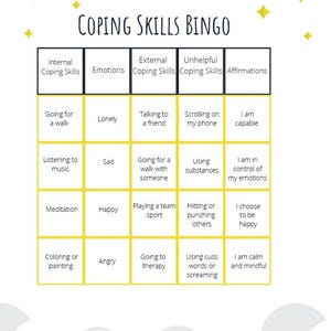 Coping Skills Bingo Set - Etsy