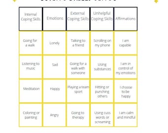 Self-care Bingo Cards - CBT, Mindfulness, Coping Skills - Bingo for ...