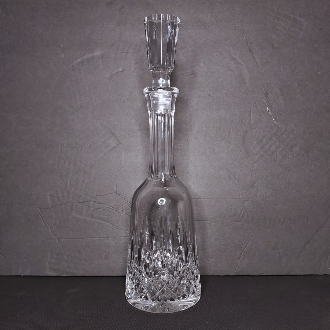 Vintage Heavy Glass Crystal Large Tall Neck Liquor Decanter With ...