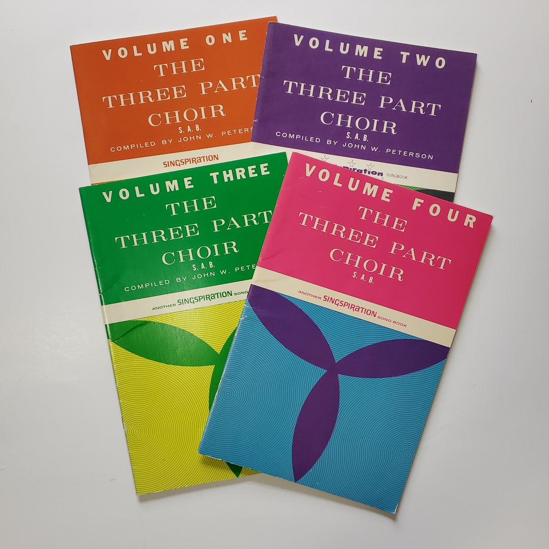 4 Vintage the Three Part Choir Song Books Volume 1-4 Sheet Music 1960s ...