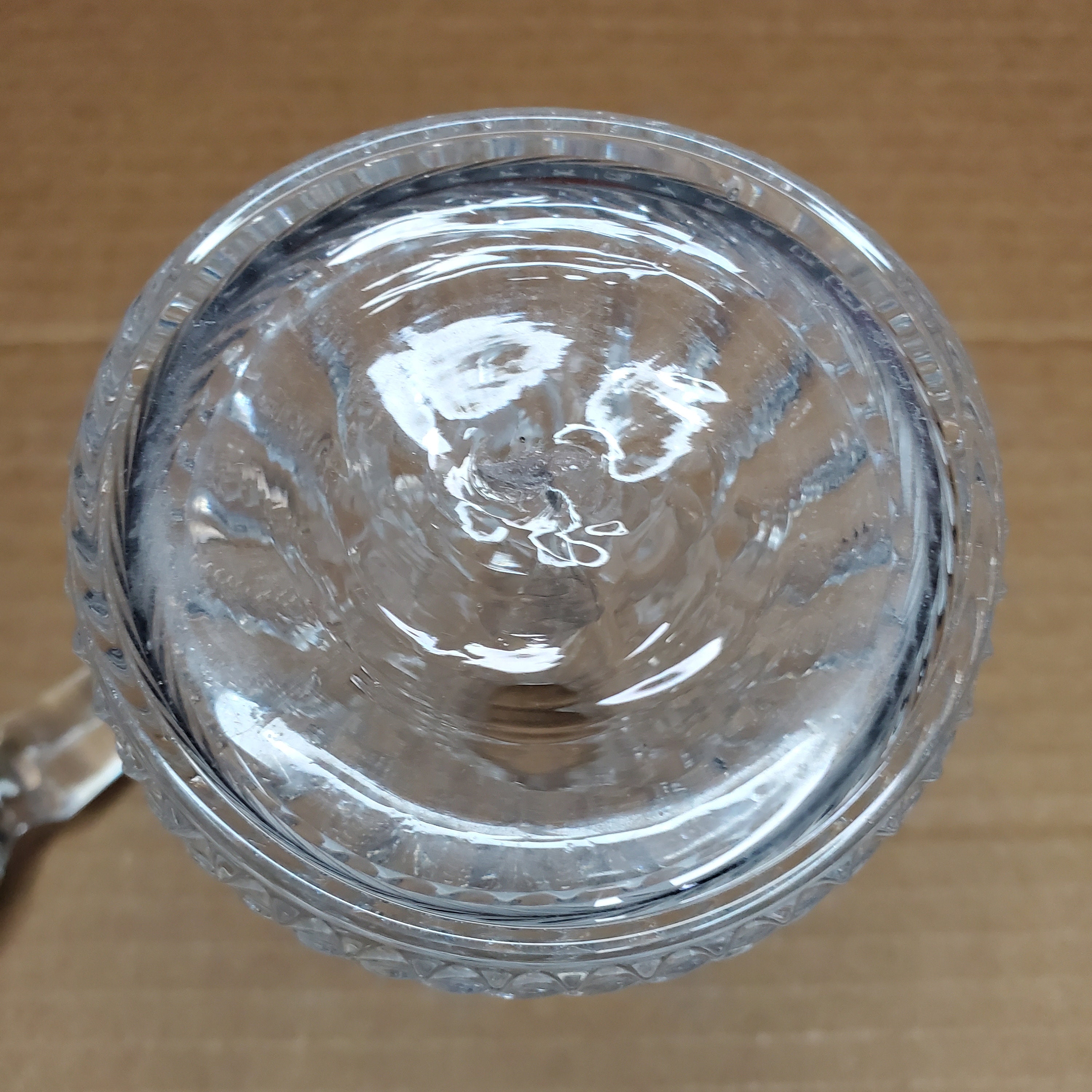 Vintage Clear Crystal Glass Cruet Vinegar Oil Bottle 7