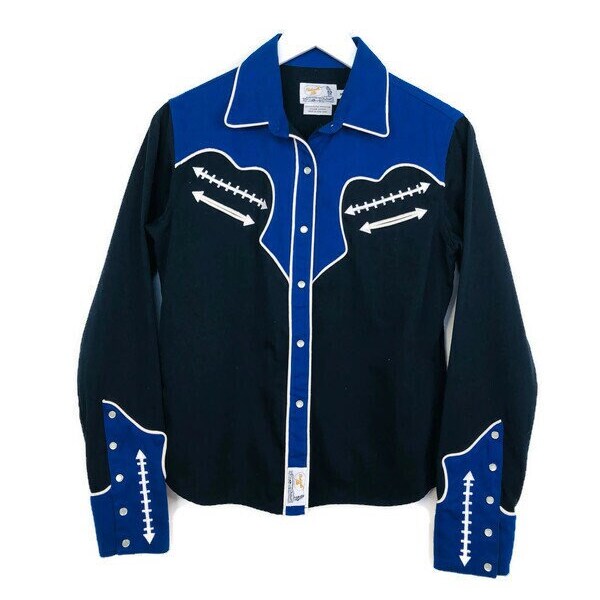 Blue Western Blouse - Etsy