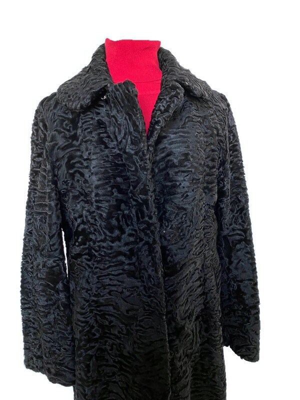 1980's Long Black Persian Lamb Fur Coat Hy Fishman Furs - Etsy