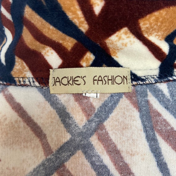 1970's MOD House dress Kaftan Robe in Abstract velour… - Gem