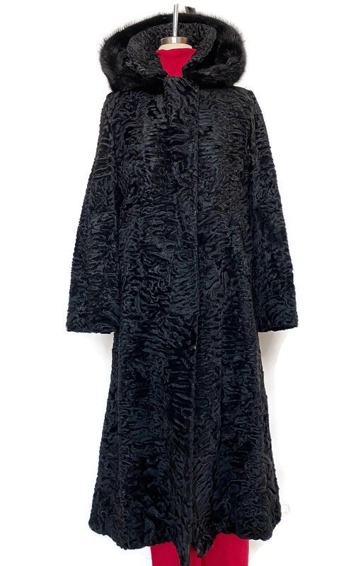 1980's Long Black Persian Lamb Fur Coat Hy Fishman Furs - Etsy