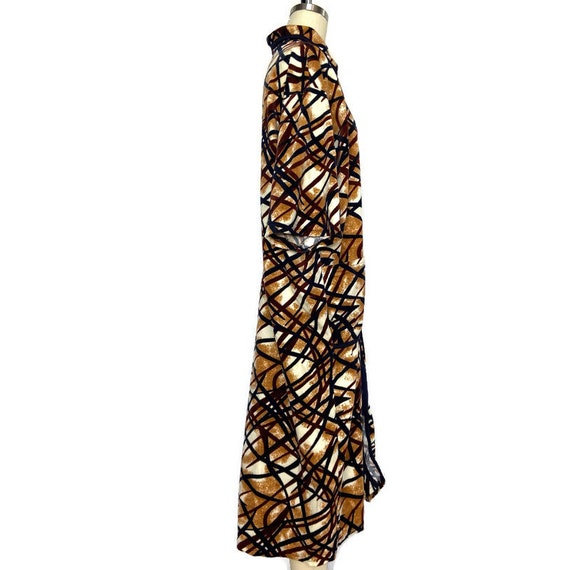 1970's MOD House dress Kaftan Robe in Abstract velour… - Gem